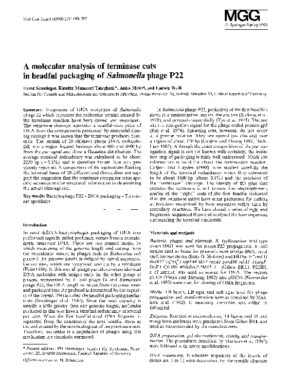 (PDF) A molecular analysis of terminase cuts in headful packaging of ...