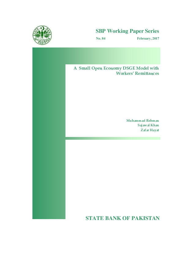 Pdf A Small Open Economy Dsge Model With Workers Remittances