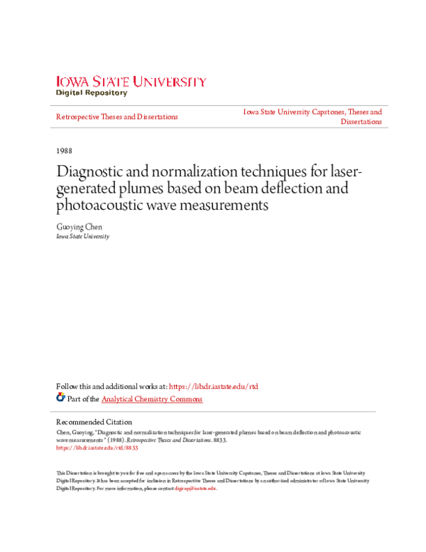 (PDF) Diagnostic and normalization techniques for laser-generated ...