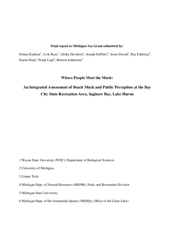 (PDF) Where People Meet the Muck: An Integrated Assessment of Beach ...