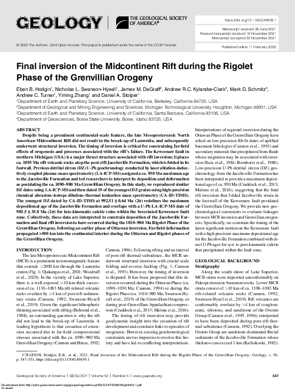 (PDF) Final inversion of the Midcontinent Rift during the Rigolet Phase ...
