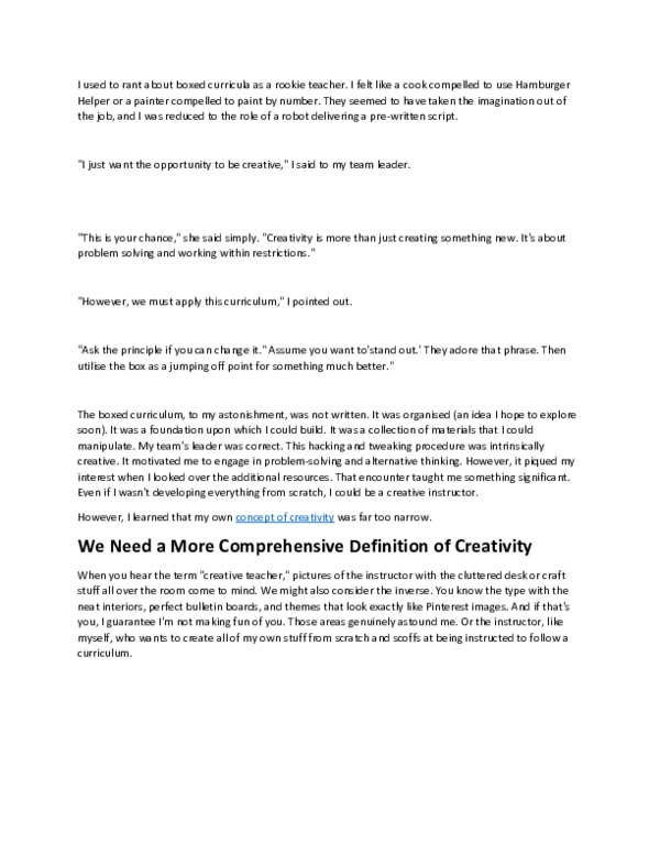 (PDF) Types of creativity