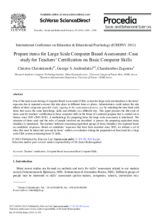 (PDF) Prepare items for Large Scale Computer Based Assessment: Case ...
