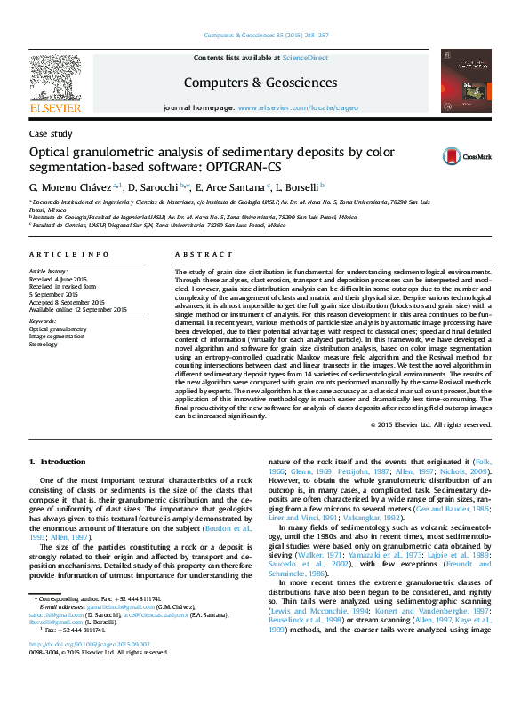 (PDF) Optical granulometric analysis of sedimentary deposits by color ...
