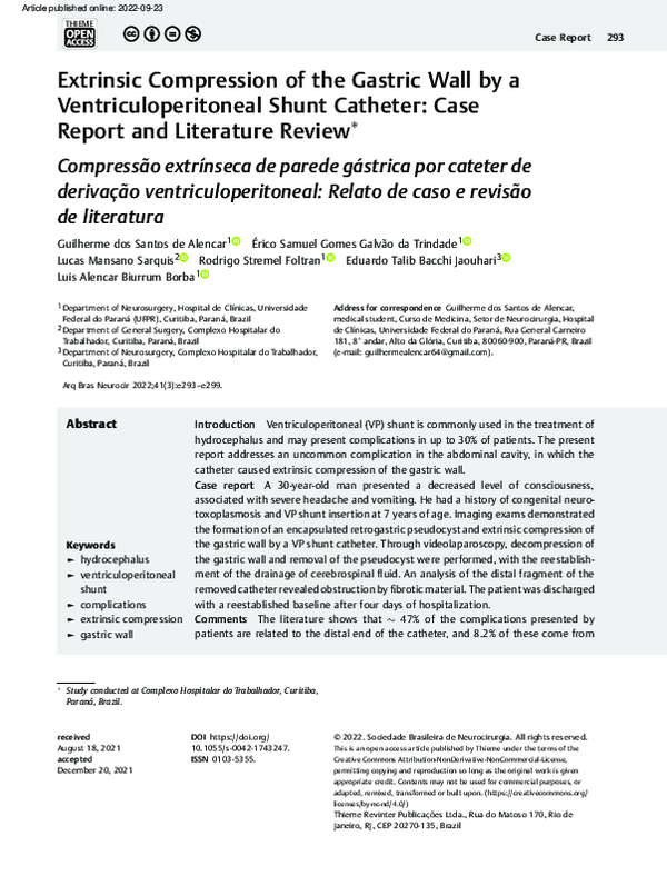 (PDF) Extrinsic Compression of the Gastric Wall by a ...