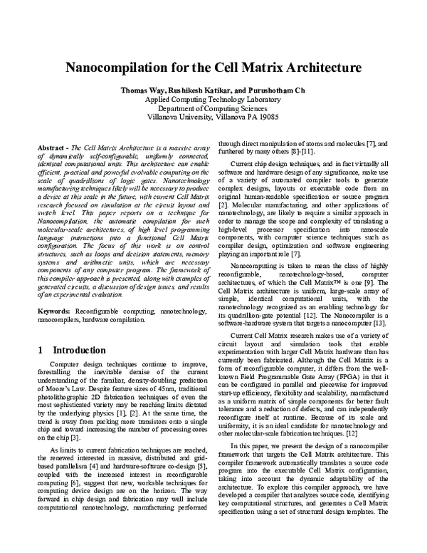 (PDF) Nanocompilation for the Cell Matrix Architecture