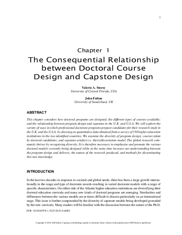 (PDF) Doctoral Program Design and Capstone Alignment