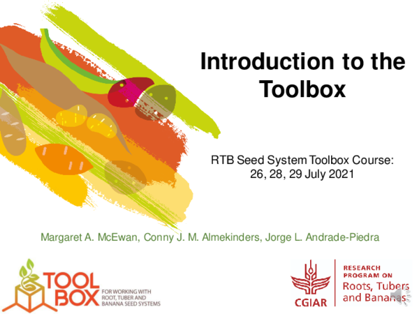 (PDF) Introduction to the Toolbox. RTB Seed System Toolbox Course: 26, 28, 29 July 2021