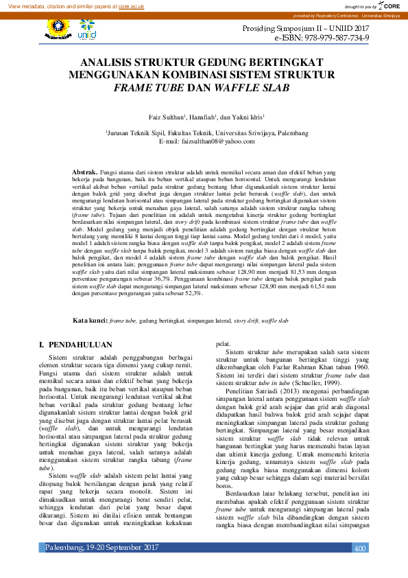 (PDF) Analisis Struktur Gedung Bertingkat Menggunakan Kombinasi Sistem Struktur Frame Tube Dan ...
