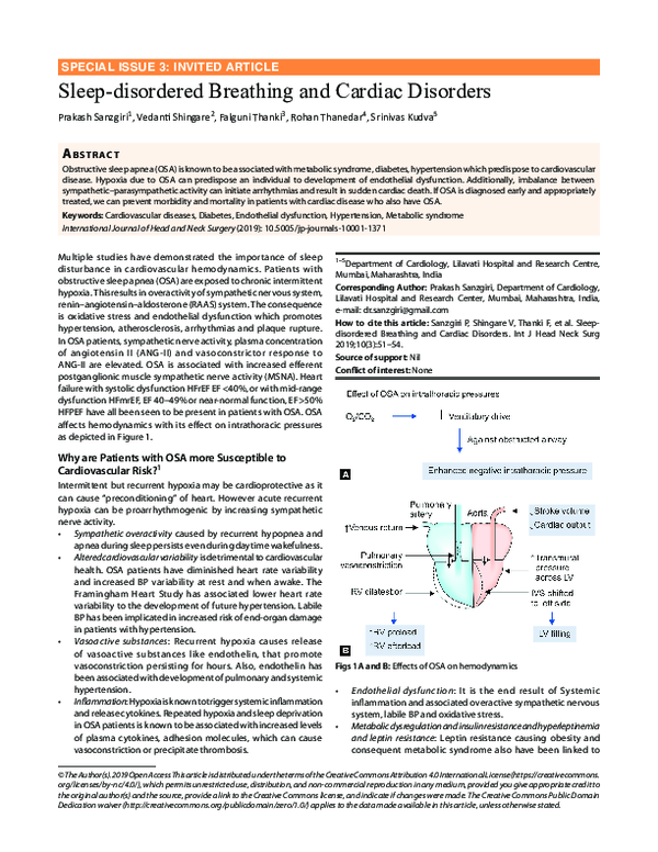 (PDF) Sleep-disordered Breathing and Cardiac Disorders