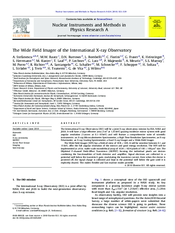 (PDF) The Wide Field Imager of the International X-ray Observatory
