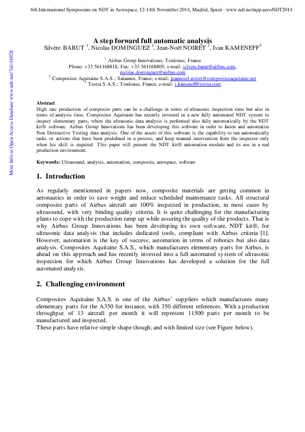 (PDF) A step forward full automatic analysis