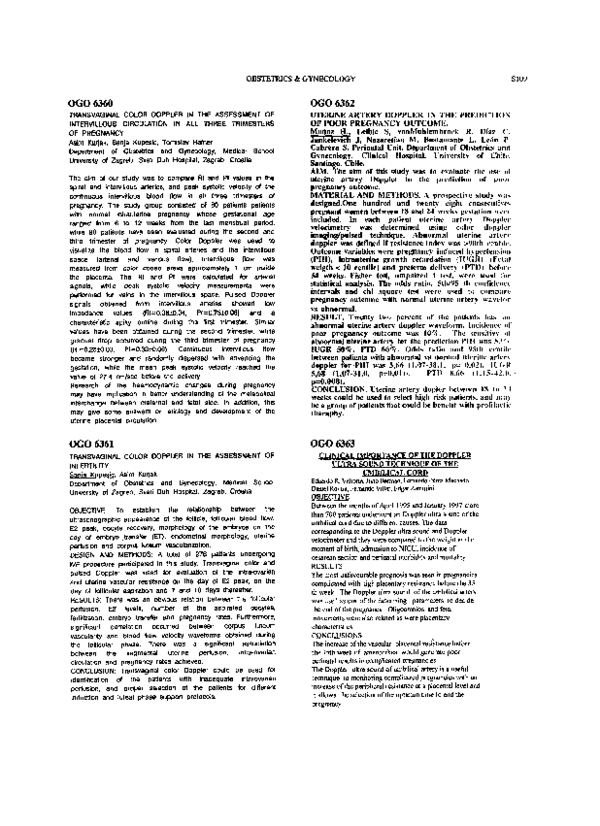 (PDF) OGO 6363 Clinical importance of the doppler ultrasound technique ...