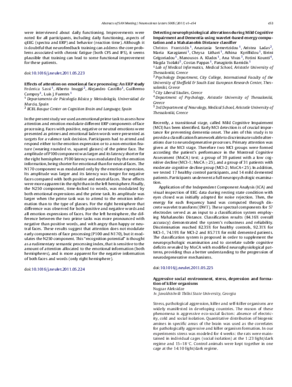 (PDF) Effects of attention on emotional face processing: An ERP study