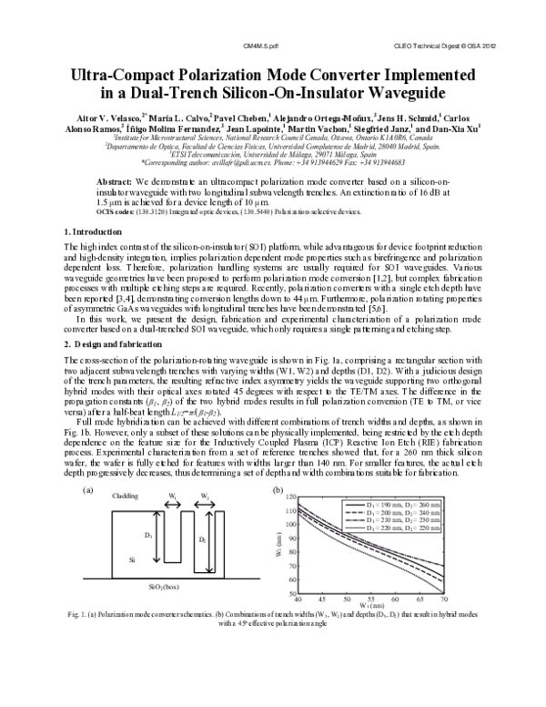 (PDF) Ultra-Compact Polarization Mode Converter Implemented in a Dual-Trench Silicon-On ...