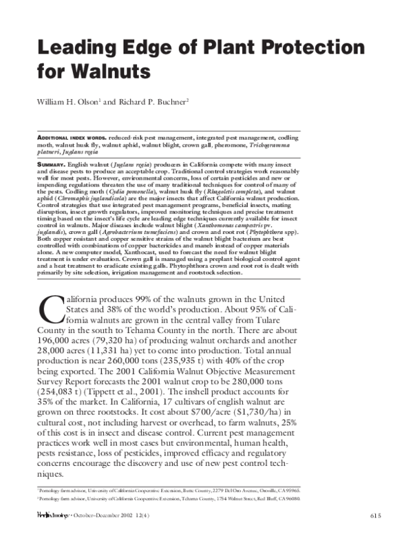 (PDF) Leading Edge of Plant Protection for Walnuts | William Olson ...