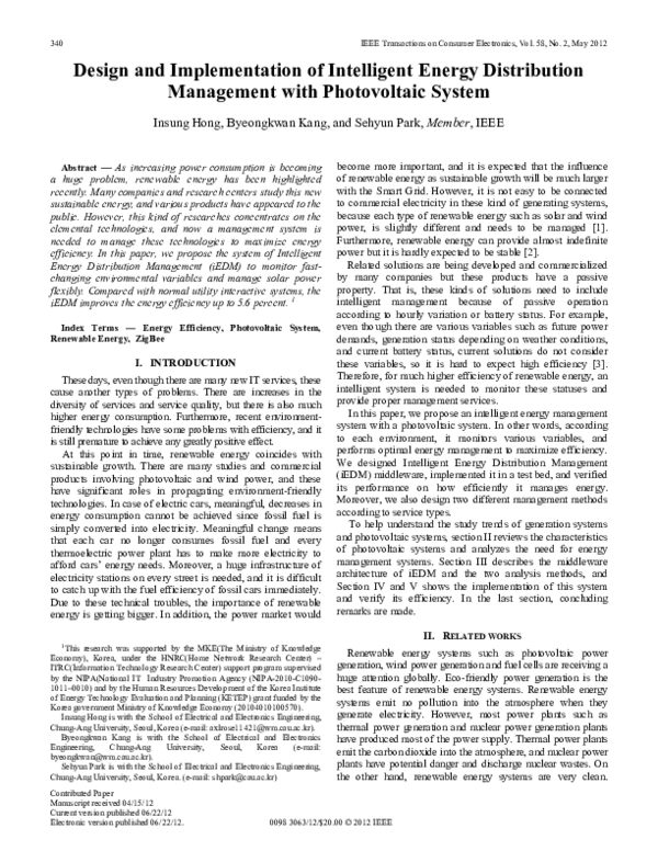 (PDF) Design and implementation of an intelligent energy saving system based on standby power ...