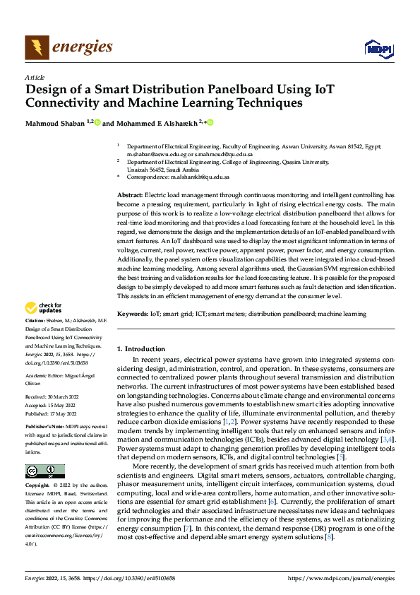 (PDF) Design of a Smart Distribution Panelboard Using IoT Connectivity ...