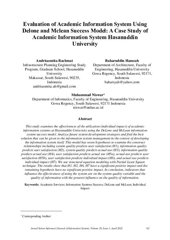 (PDF) Evaluating Academic Info System Performance