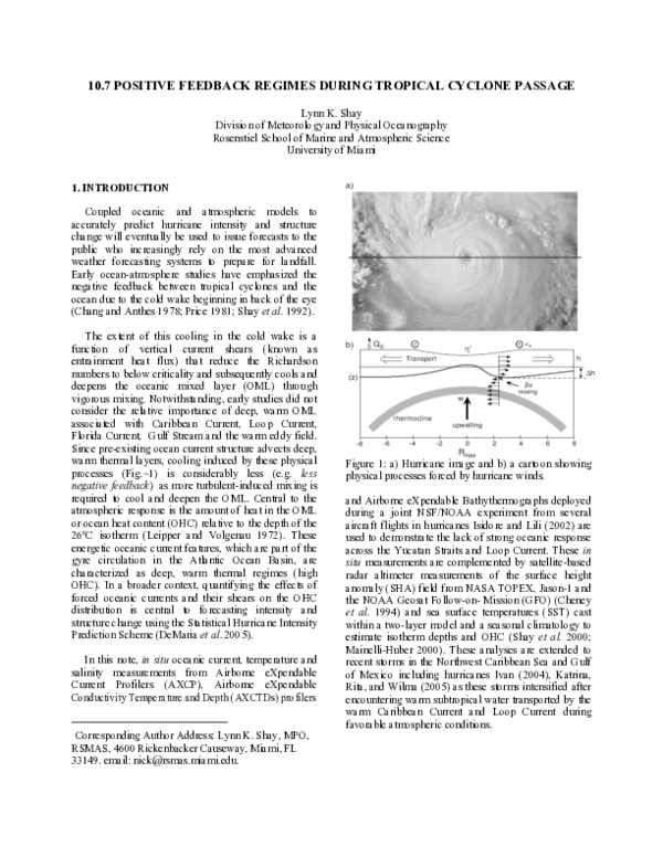 (PDF) 10.7 Positive Feedback Regimes During Tropical Cyclone Passage | Nick Shay - Academia.edu
