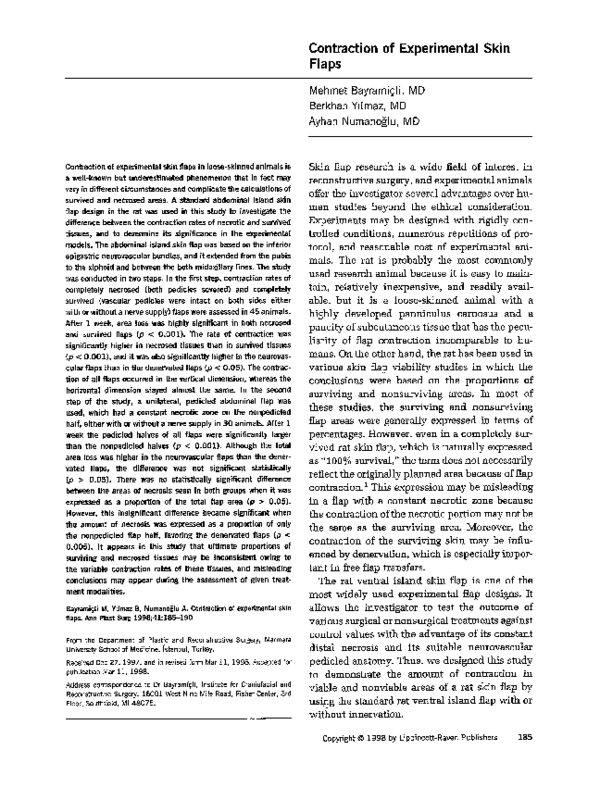 (PDF) Contraction of Experimental Skin Flaps