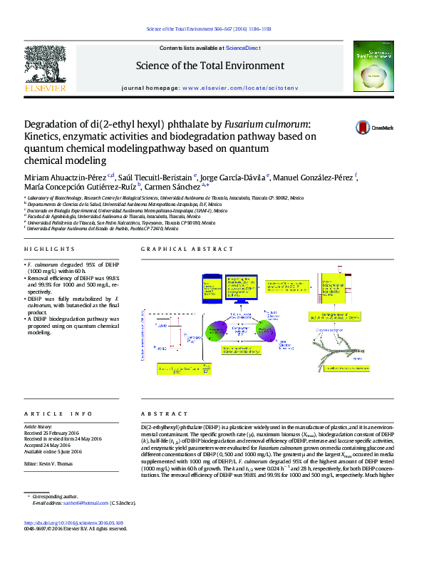 (PDF) Degradation of di(2-ethyl hexyl) phthalate by Fusarium culmorum ...