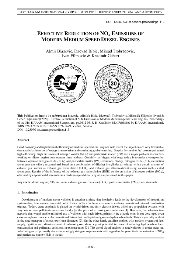 (PDF) Effective Reduction of NOx Emissions of Modern Medium Speed ...