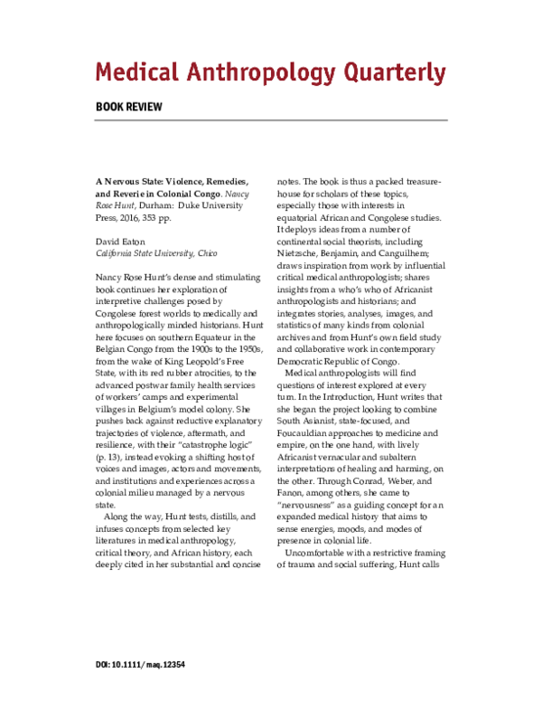 (PDF) A Nervous State: Violence, Remedies, and Reverie in Colonial ...