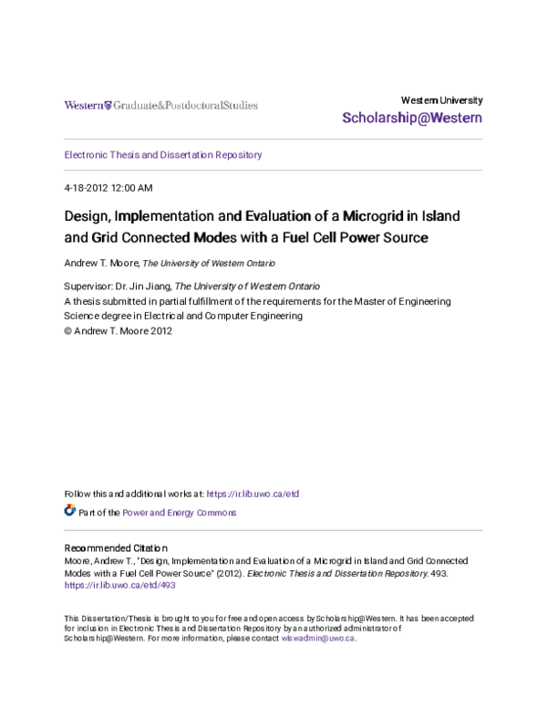 Pdf Design Implementation And Evaluation Of A Microgrid In Island