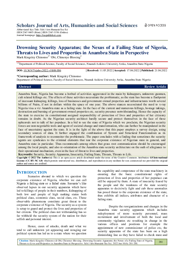 (PDF) Drowning Security Apparatus; the Nexus of a Failing State of ...