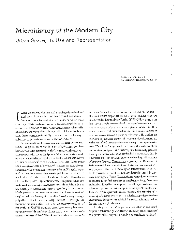 (PDF) Microhistory of the Modern City