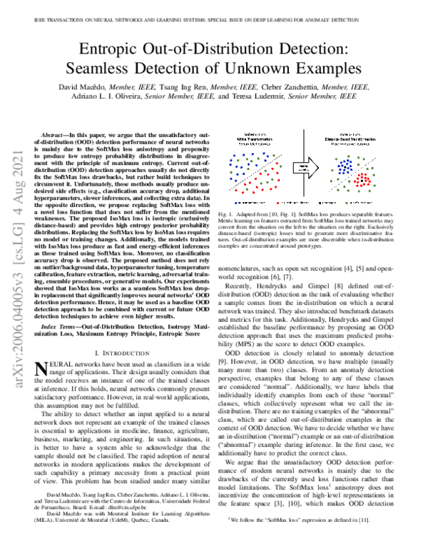 Pdf Entropic Out Of Distribution Detection Seamless Detection Of