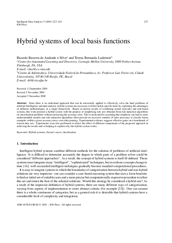 (PDF) Hybrid systems of local basis functions