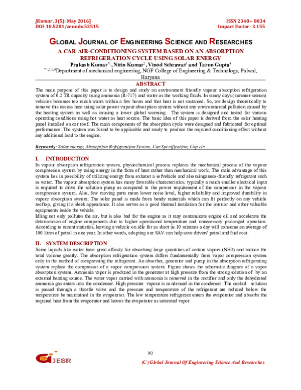 (PDF) Global Journal of Engineering Science and Researches a Car Air-Conditioning System Based ...