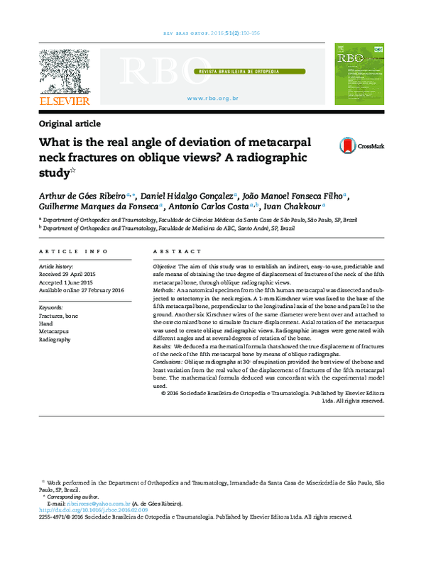 (PDF) What is the real angle of deviation of metacarpal neck fractures ...