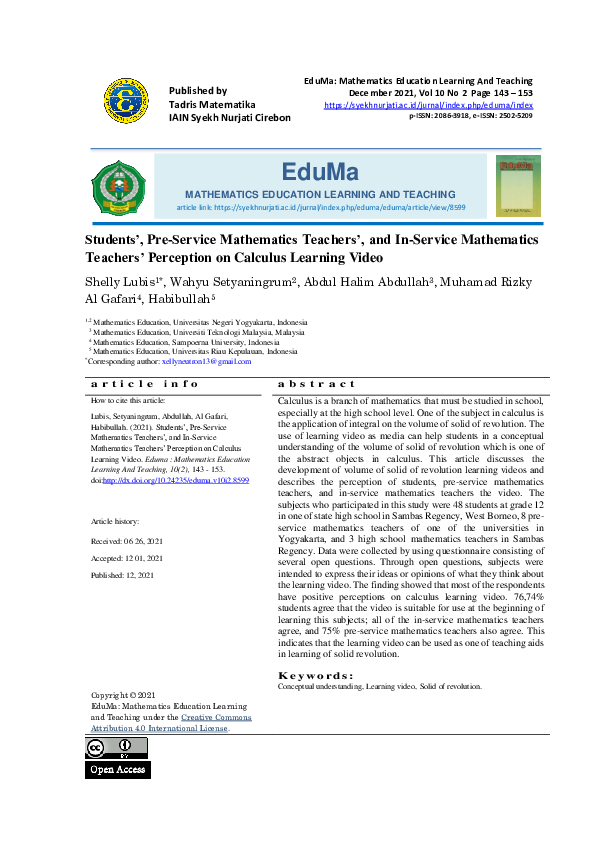 (PDF) Students’, Pre-Service Mathematics Teachers’, and In-Service ...