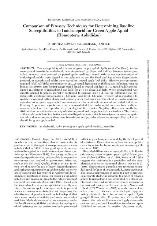 (PDF) Comparison of Bioassay Techniques for Determining Baseline ...