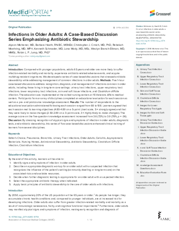 (PDF) Infections in Older Adults: A Case-Based Discussion Series ...