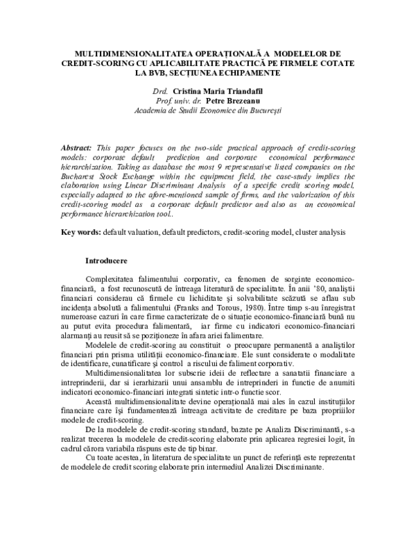 (PDF) Operational multidimensional character of the credit-scoring ...