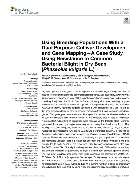(PDF) Using Breeding Populations With a Dual Purpose: Cultivar ...