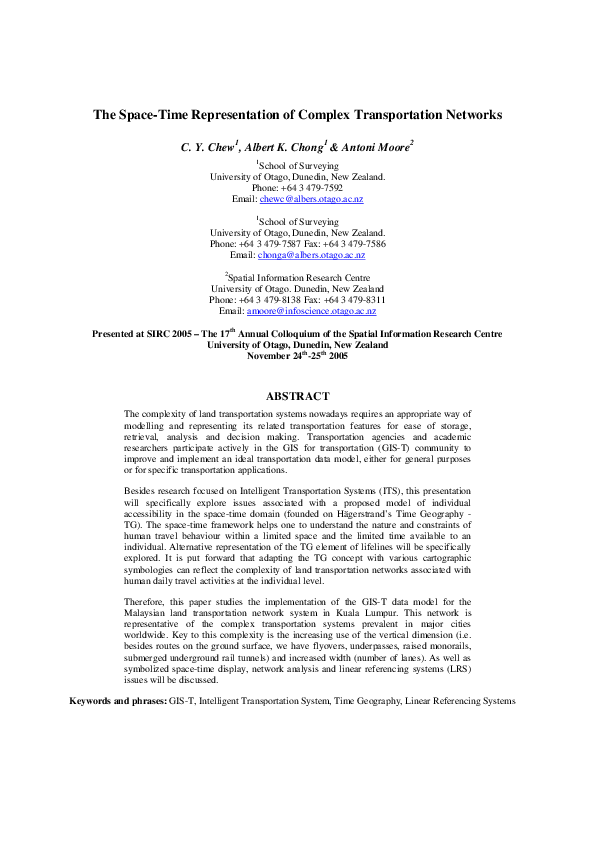 (PDF) The space-time representation of complex transportation networks