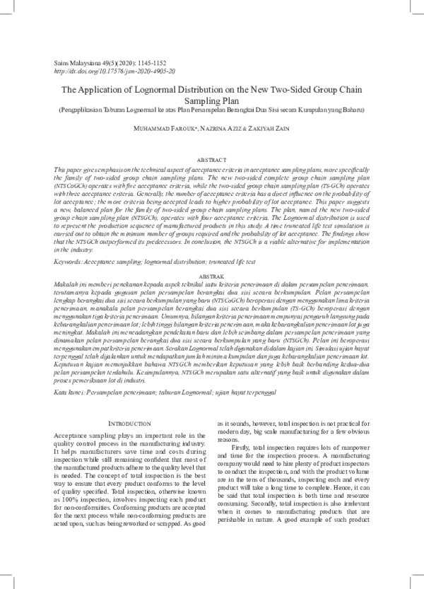 (PDF) The Application of Lognormal Distribution on the New Two-Sided ...