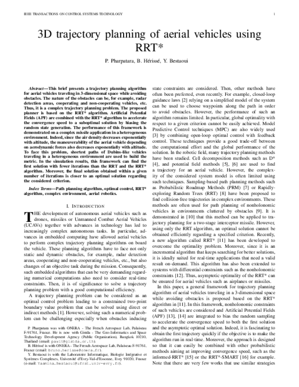 (PDF) 3-D Trajectory Planning of Aerial Vehicles Using RRT*
