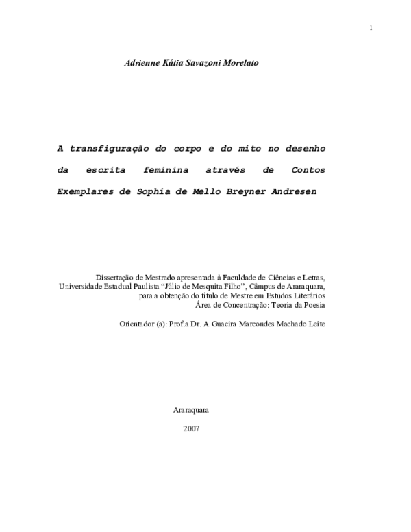 (PDF) A transfiguração do corpo e do mito no desenho da escrita ...