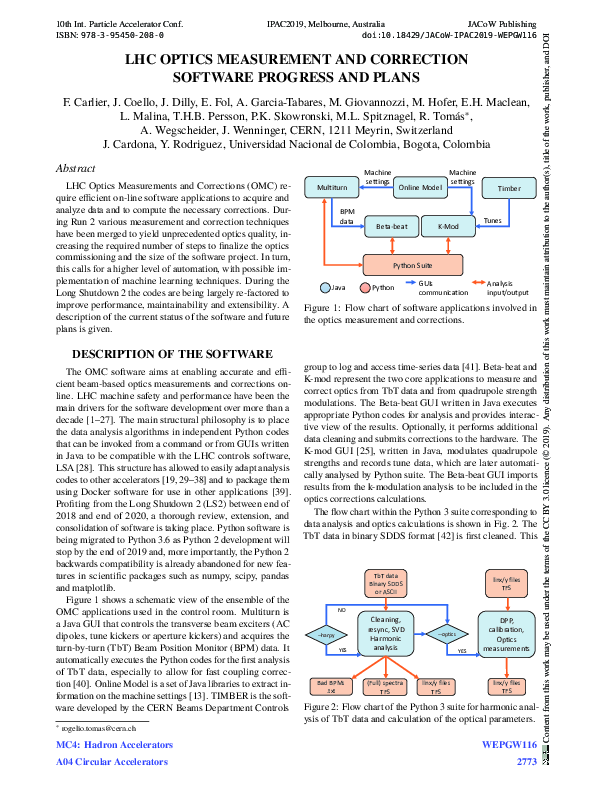 (PDF) LHC Optics Measurement and Correction Software Progress and Plans