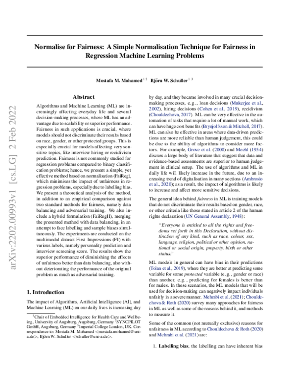 (PDF) Normalise for Fairness: A Simple Normalisation Technique for Fairness in Regression ...