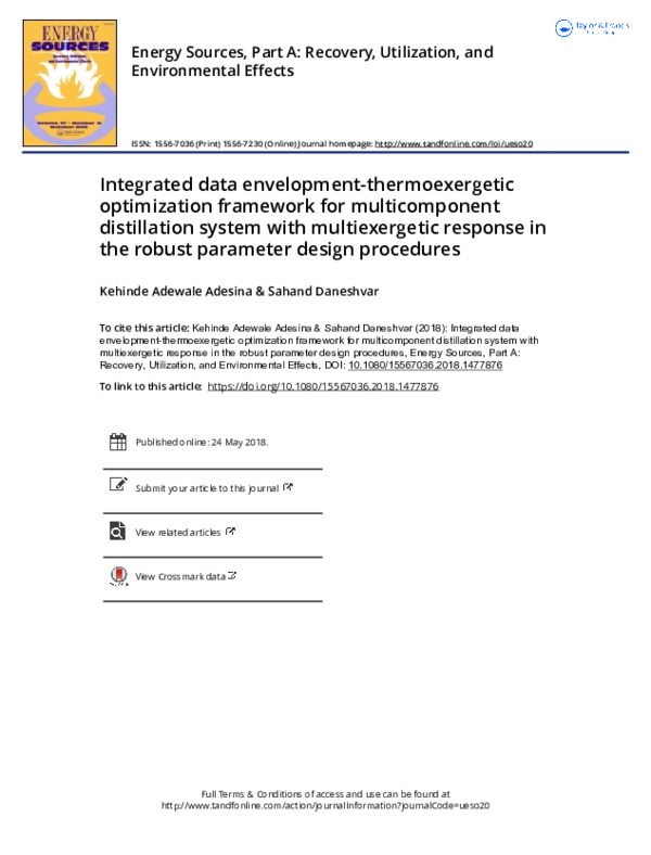(PDF) Integrated data envelopment-thermoexergetic optimization framework for multicomponent ...