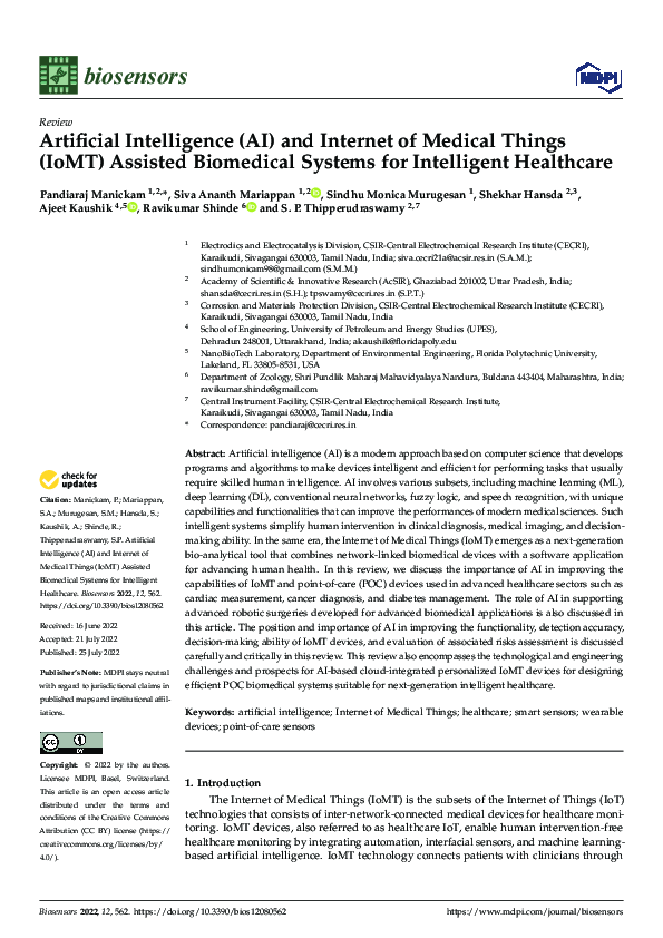 (PDF) Artificial Intelligence (AI) and Internet of Medical Things (IoMT ...