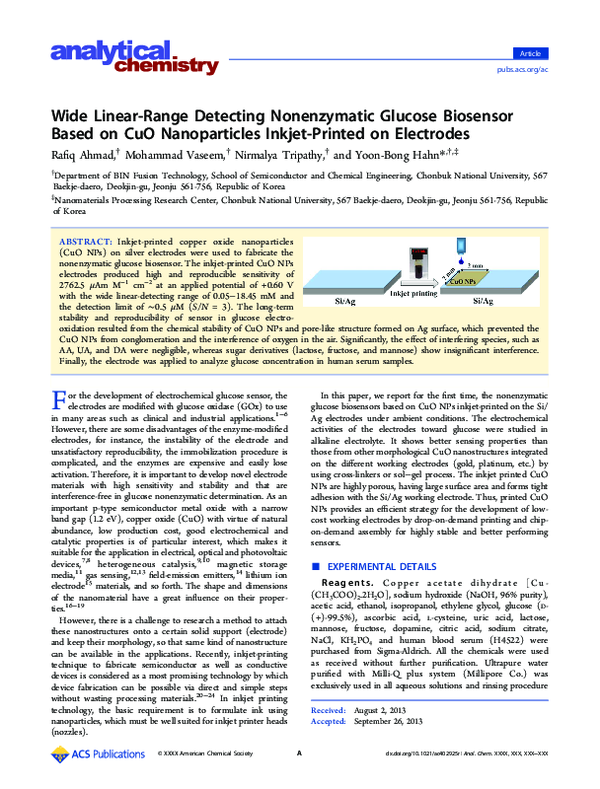 (PDF) Wide Linear-Range Detecting Nonenzymatic Glucose Biosensor Based ...
