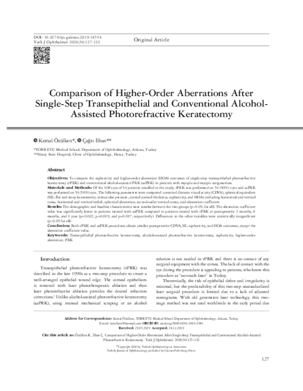 (PDF) Comparison of Higher-Order Aberrations After Single-Step ...